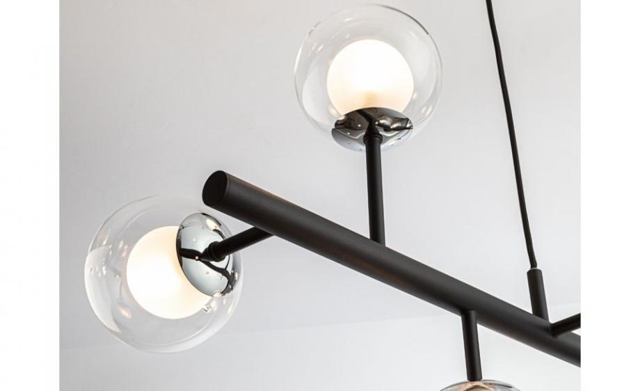 Atlantis Black Pendant With Clear Glass Sphere | The Urban Lighting ...