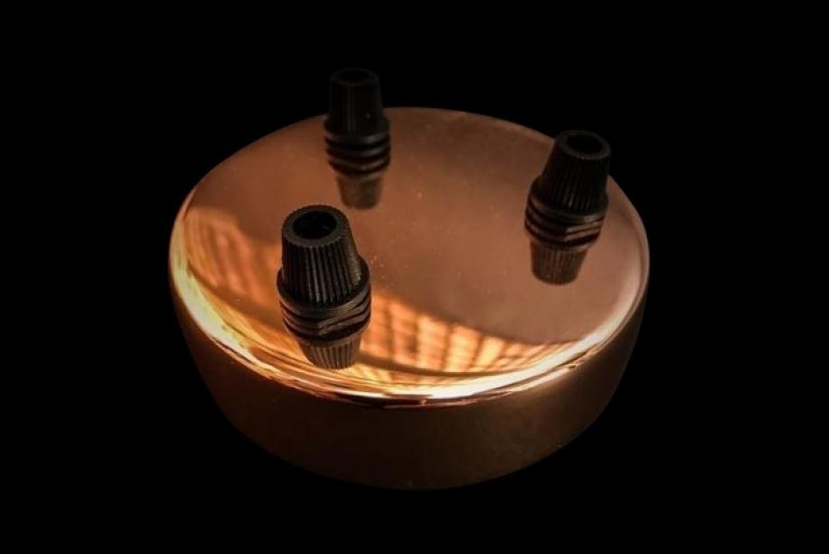 Polished copper 3 way ceiling rose | The Urban Lighting Collection