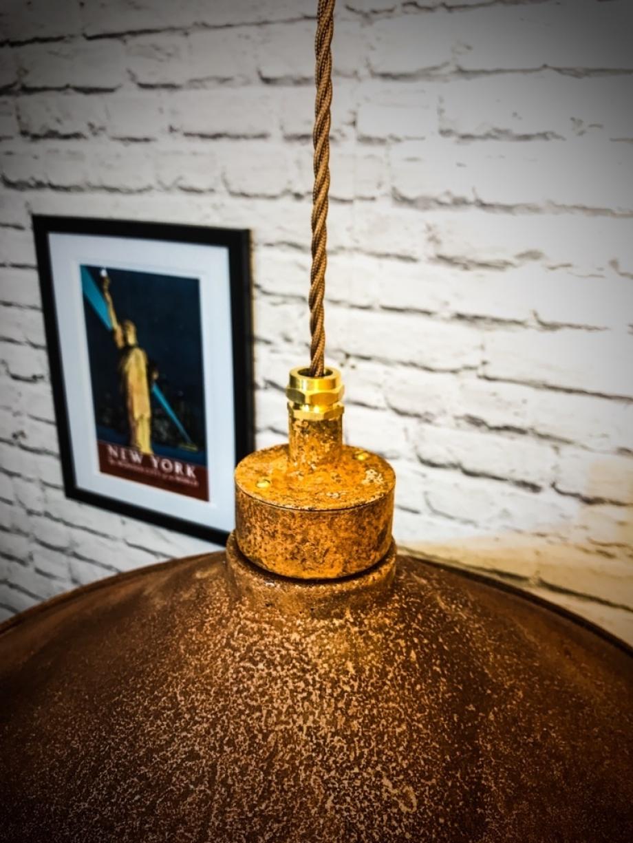 Large statement rusted metal pendant light 500mm wide